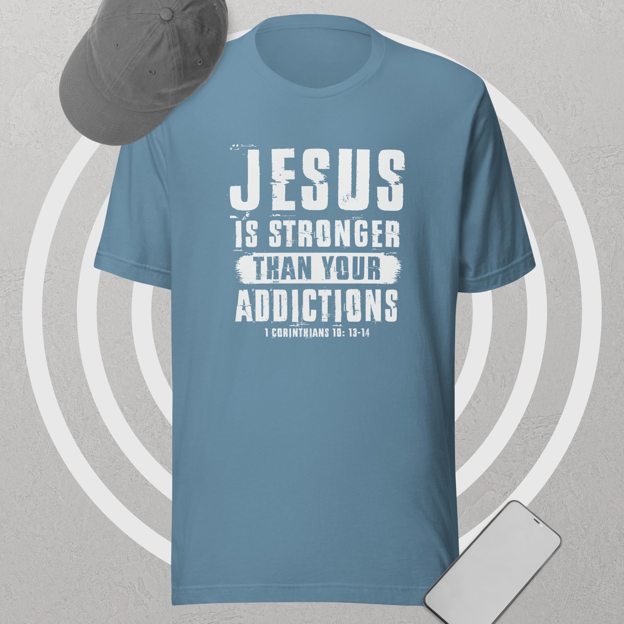 F&H Jesus Is Stronger Than Your Addictions t-shirt | Faith and ...