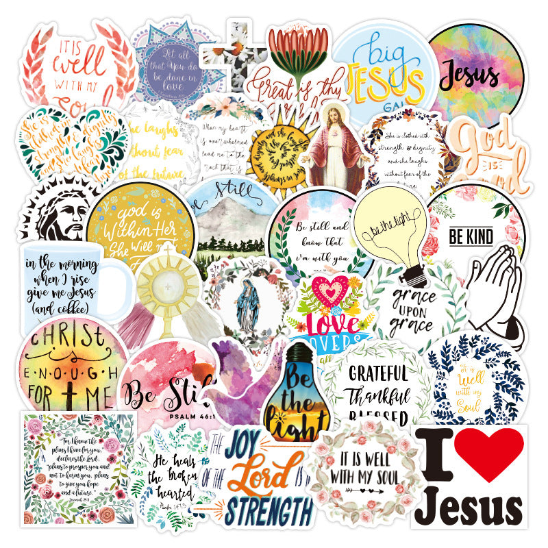 Jesus Christian Helmet Faith Quotes Stickers – Faith and Happiness Store